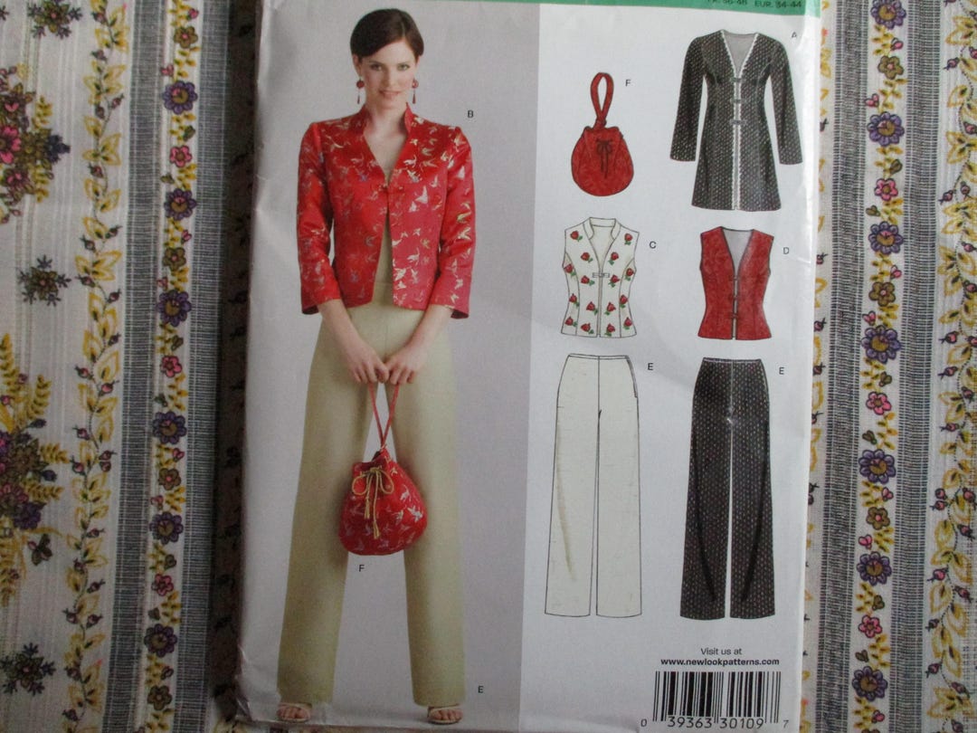 2000s New Look Sewing Pattern 6633 Misses Jacket Vest Pants and Purse ...