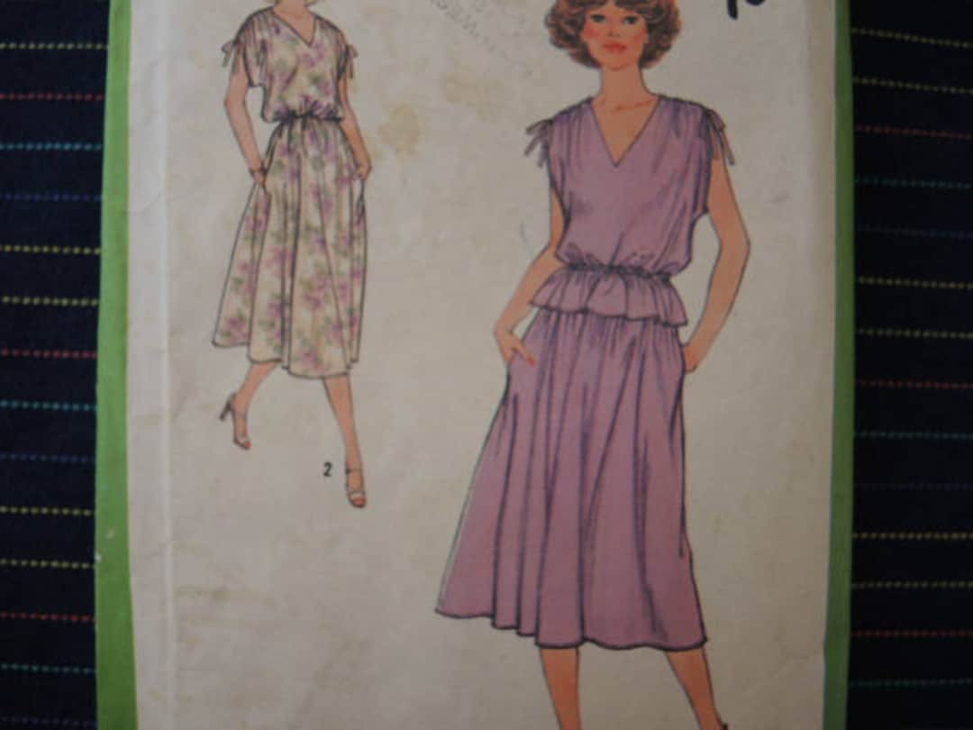Vintage 1970s Simplicity Sewing Pattern 8856 Misses Pullover Dress or ...
