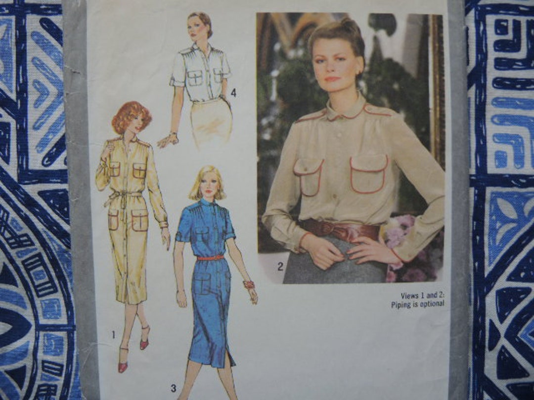 Vintage 1970s Simplicity Sewing Pattern 9082 Misses Dress or Shirt Size ...