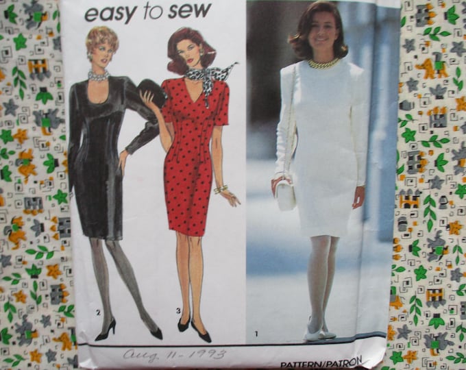 Vintage 1990s Simplicity Sewing Pattern 9044 Misses Dress in Two ...