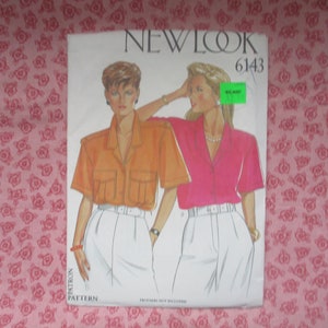 Vintage 1980s New Look Sewing Pattern 6143 Misses Shirts Size 8-10-12 ...