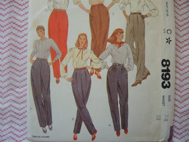 Vintage 1970s Mccalls Sewing Pattern 8193 Junior Teen Pants | Etsy