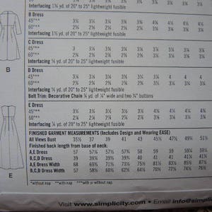 2000s Simplicity Sewing Pattern 2338 Misses Dress in Two Lengths With ...