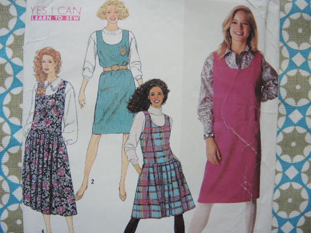 Vintage 1990s Simplicity Sewing Pattern 9766 Misses Easy to Sew Jumper ...