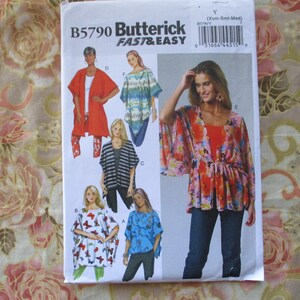 2010s Sewing Pattern Butterick 5790 Misses Wrap Coverup and Poncho ...
