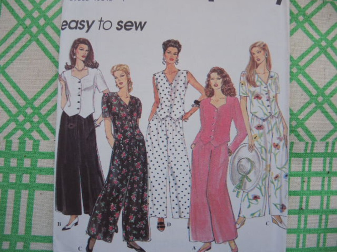 Vintage 1990s Simplicity Sewing Pattern 8848 Misses Pants and Top or ...