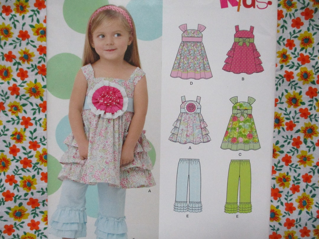 2010s New Look Sewing Pattern 6219 Toddler Girls Dress and Ruffled ...