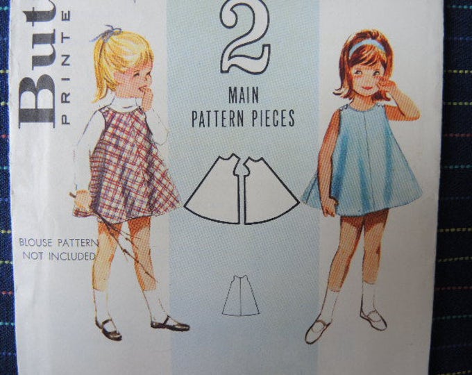 Vintage 1960s Butterick Sewing Pattern 3097 Girls Quick and Easy Dress ...