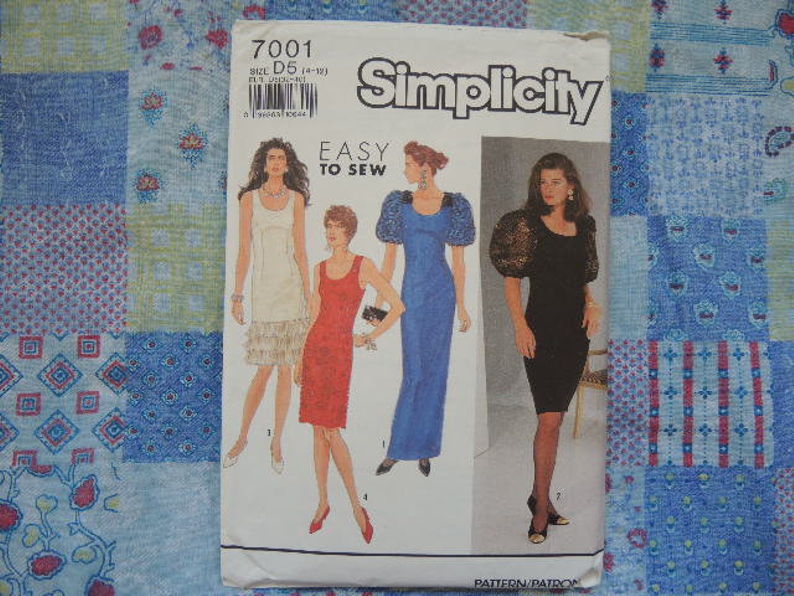 Vintage 1990s Simplicity Sewing Pattern 7001 Misses Easy to Sew Dress ...