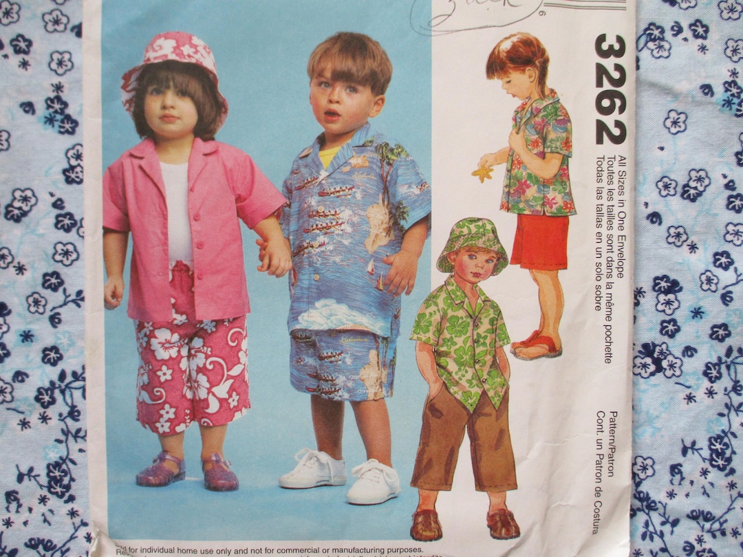 2000s Sewing Pattern Mccalls 3262 Toddler Pull on Capri Pants Shorts ...