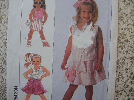 Vintage 1980s Simplicity Sewing Pattern 9180 Girls Skirt Tank | Etsy