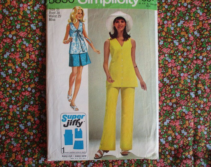 Vintage 1970s Simplicity Sewing Pattern 8830 Misses Super Jiffy Mini ...