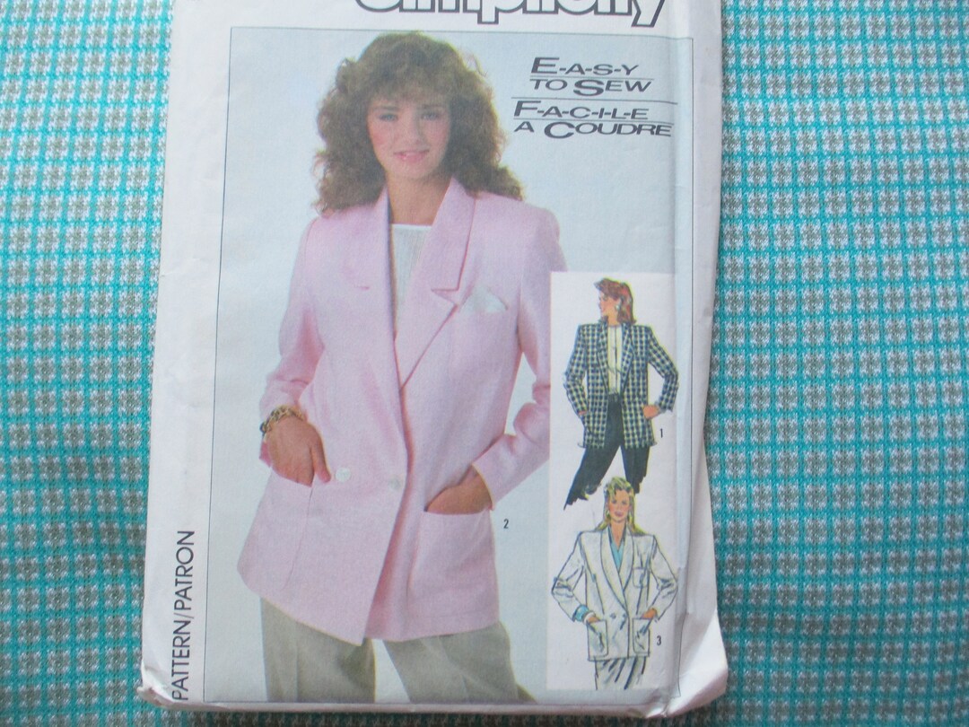 Vintage 1980s Simplicity Sewing Pattern 7852 Misses Loose Fitting ...