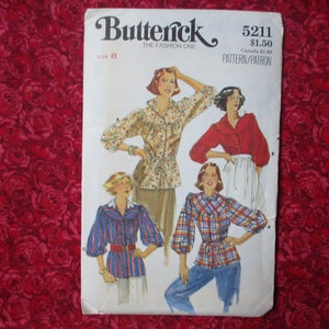 Vintage 1980s Butterick Sewing Pattern 5211 Misses Blouse Size 8 - Etsy