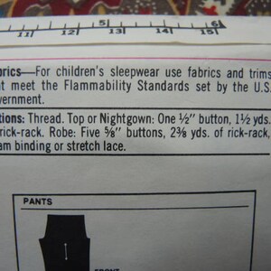 Vintage 1970s Simplicity Sewing Pattern 8127 Girls Nightgown Pajamas ...