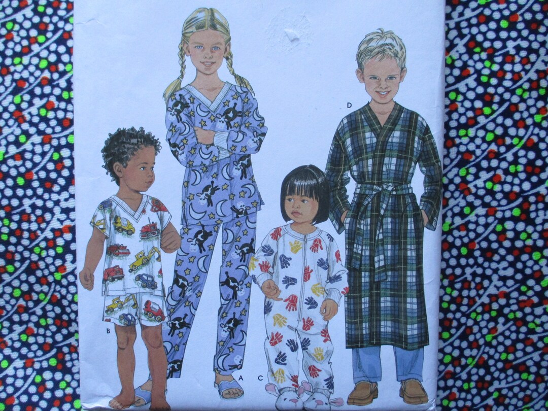 2000s Sewing Pattern Simplicity 9853 Children's Loungewear Sleepwear ...