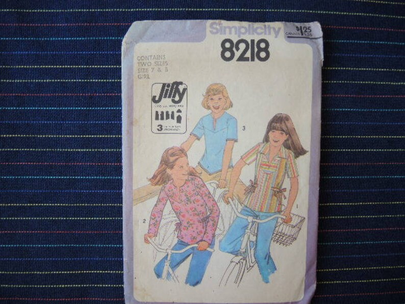 Vintage 1970s simplicity sewing pattern 8218 girls jiffy | Etsy