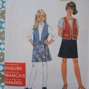 1990s Simplicity Sewing Pattern 7715 UNCUT Girls Skirt and Vest Size 7 ...