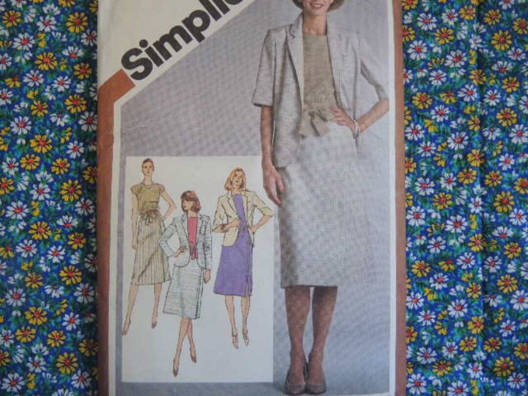 Vintage 1980s Simplicity Sewing Pattern 9880 Misses Slim Skirt Pullover ...