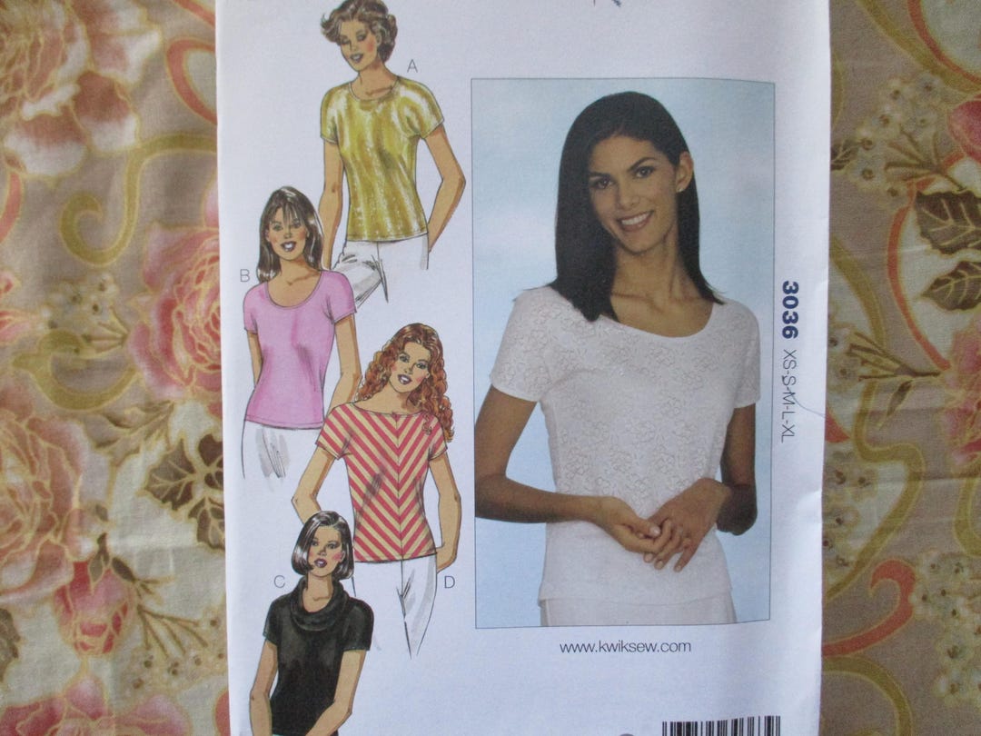 2010s Kwik Sew Sewing Pattern 3036 Missest Tops Sizes XS-S-M-L-XL UNCUT ...