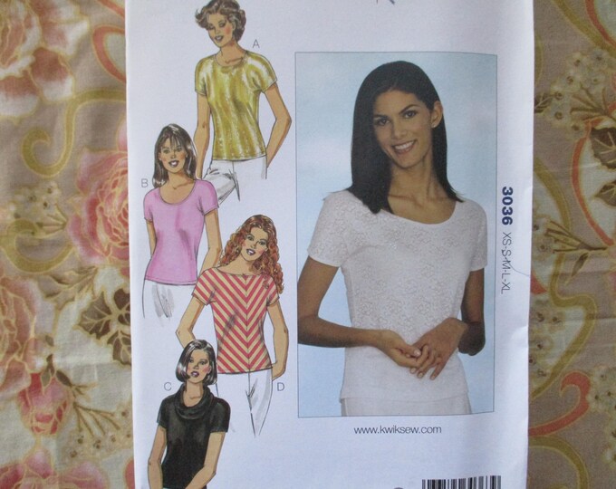 2010s Kwik Sew Sewing Pattern 3737 Missest Tops Sizes XS-S-M-L-XL UNCUT ...