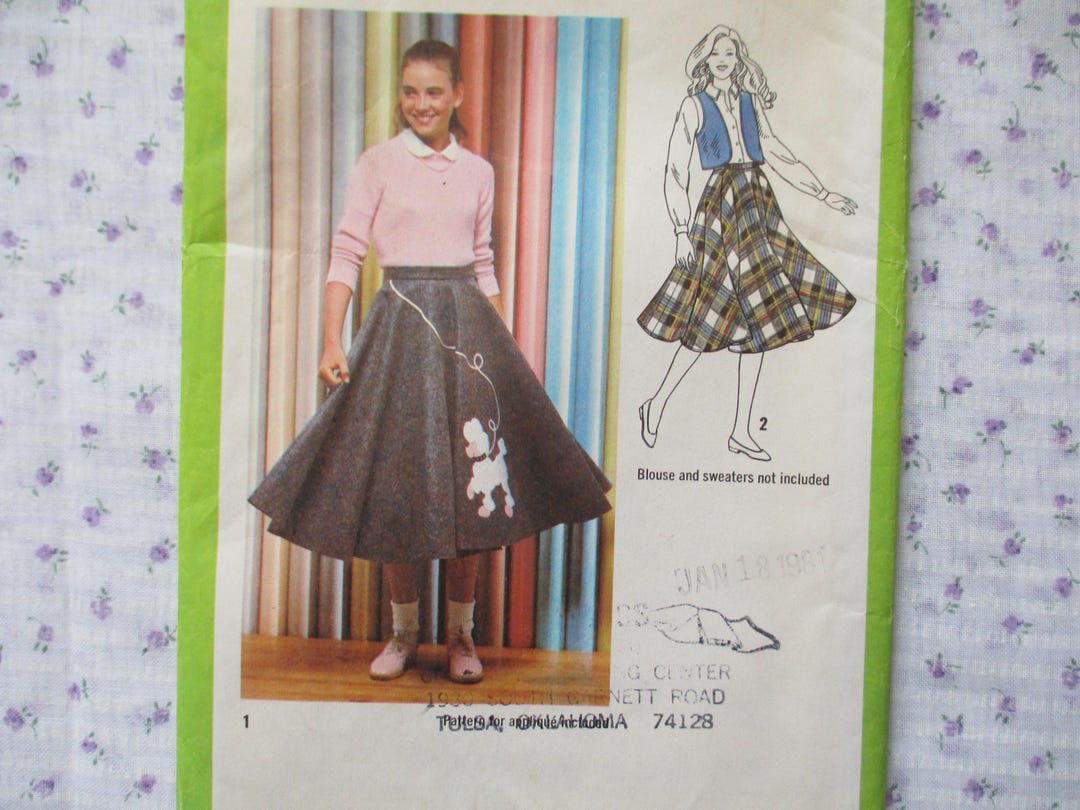 Vintage 1970s Simplicity Sewing Pattern 9154 Junior Circle Skirts and ...