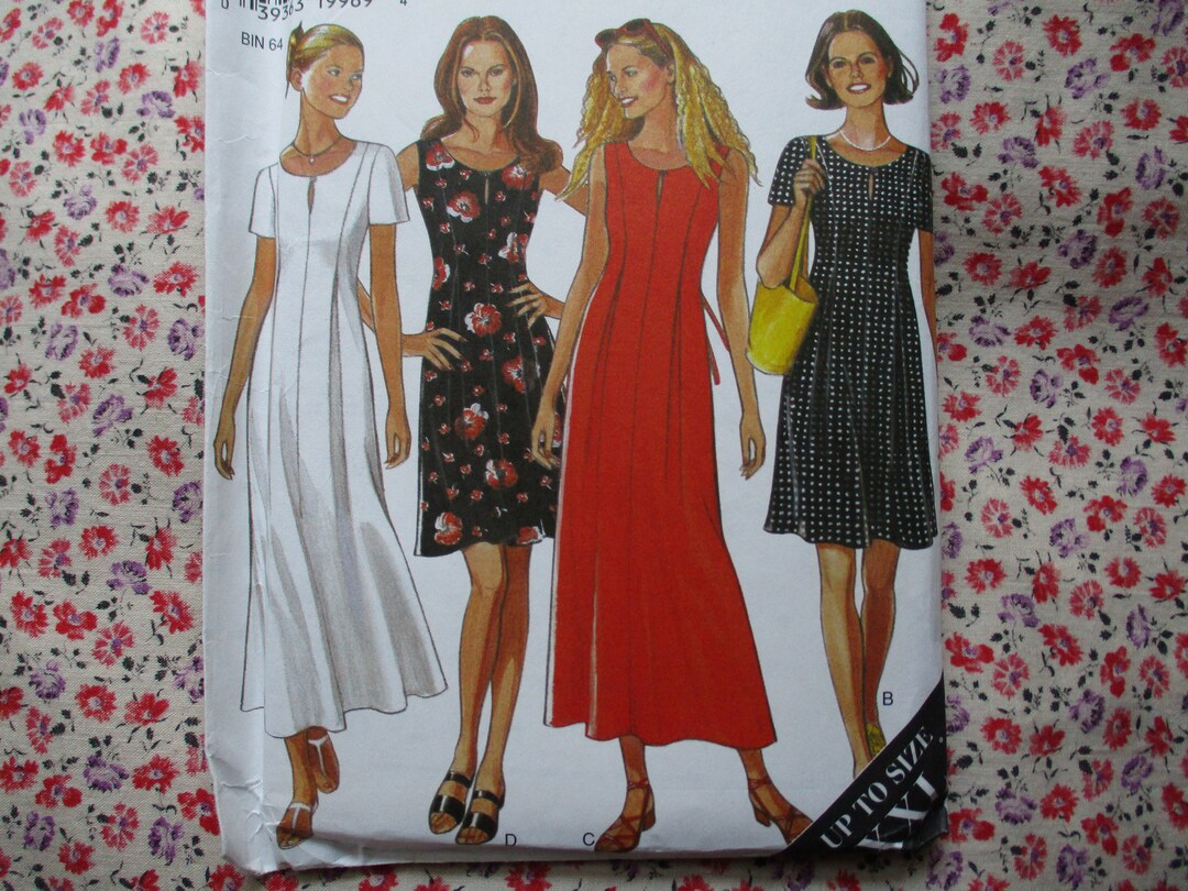 Vintage 1990s New Look Sewing Pattern 6601 Misses Dress in Two - Etsy