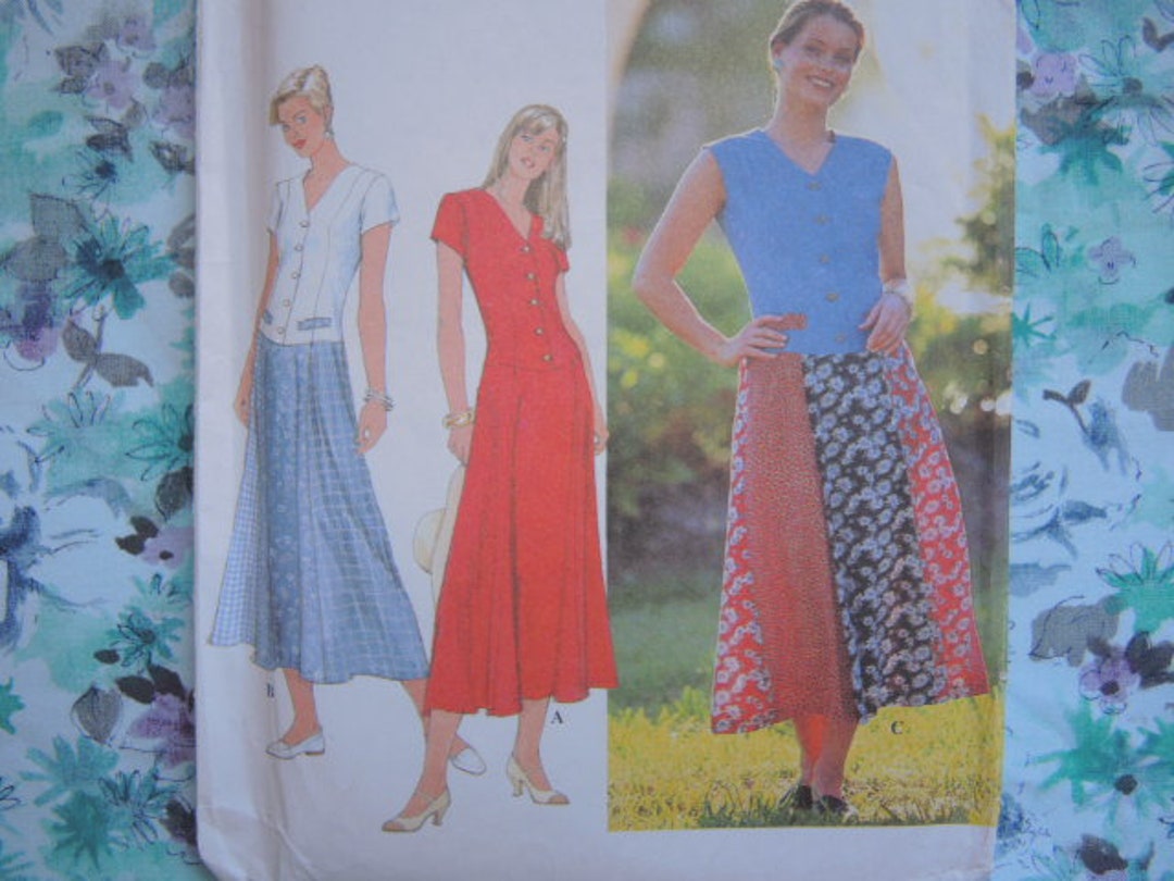 Vintage 1990s Simplicity Sewing Pattern 7593 UNCUT Misses Dress Size 6 ...