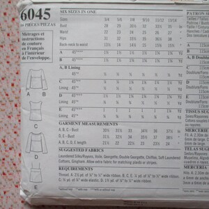 2000s New Look Sewing Pattern 6045 Junior Sizes 3/4-13/14 Set of Tops ...
