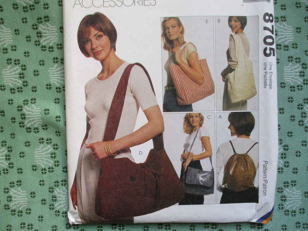 Vintage 1990s Simplicity Sewing Pattern 8705 Bags Purses Totes Backpack ...