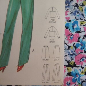 Vintage 1980s Butterick Sewing Pattern 3423 Misses Top Skirt and Pants ...