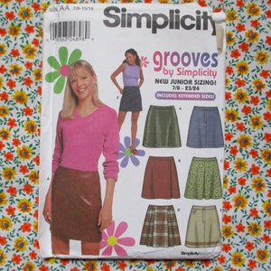 2000s Simplicity Sewing Pattern 9705 Misses Mini Skirts Size 7/8-15/16 ...