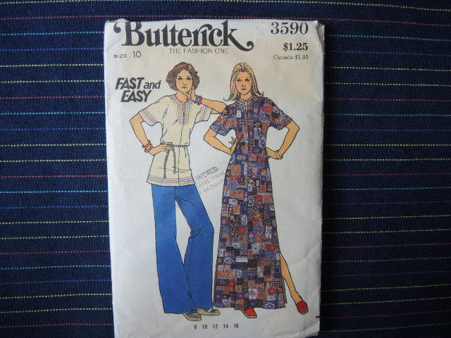 Vintage 1970s Butterick sewing pattern 3590 misses caftan or | Etsy