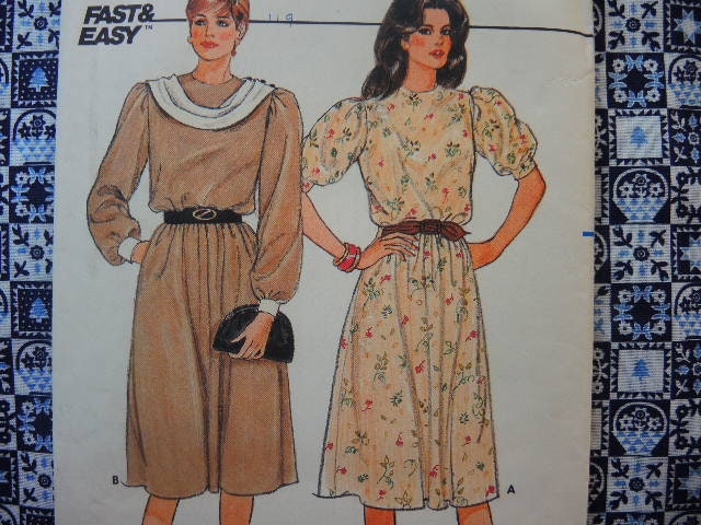 Vintage 1980s Butterick Sewing Pattern 6360 Misses Dress Size 8-10-12 ...