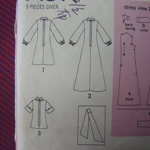 Vintage 1970s Simplicity Sewing Pattern 7181 Misses Dress in Two ...