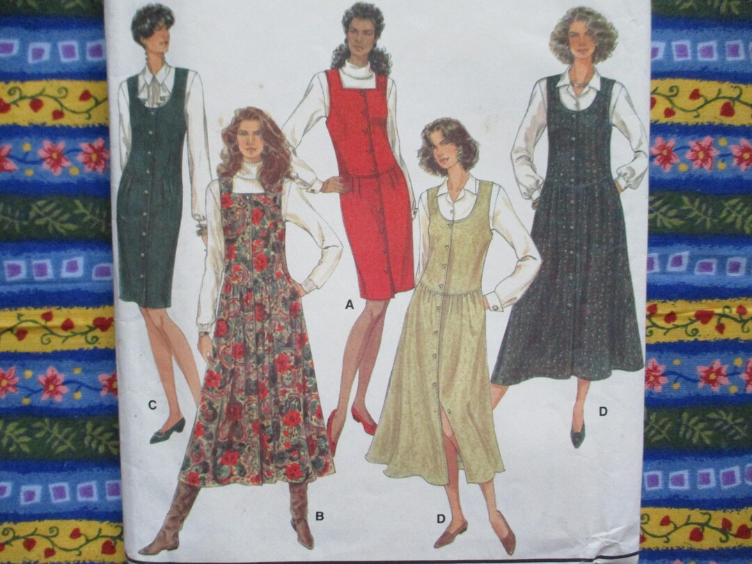 Vintage 1990s Simplicity Sewing Pattern 8604 Misses Jumper With Slim or ...