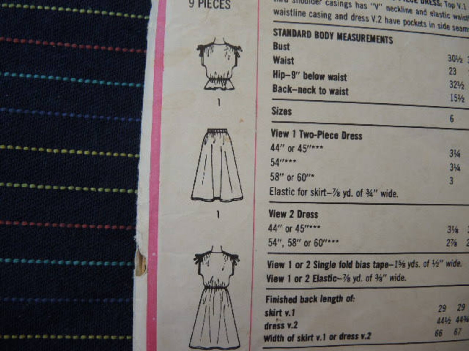 Vintage 1970s Simplicity Sewing Pattern 8856 Misses Pullover Dress or ...