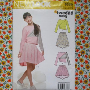 2010s New Look Sewing Pattern 6339 Tweens Skirt and Top UNCUT Size 8-16 ...