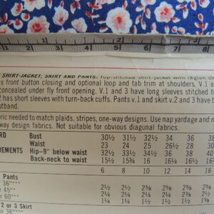 Vintage 1970s Simplicity Sewing Pattern 8291 Misses Shirt Jacket Skirt ...