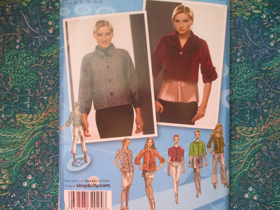 2000s Sewing Pattern Simplicity 2858 Misses Lined Jacket With Collar ...