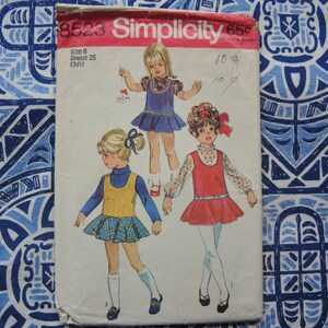 Vintage 1960s Simplicity Sewing Pattern 8523 Girls Jumper and Blouse ...