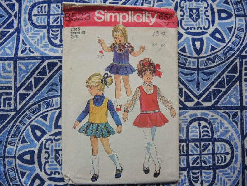 Vintage 1960s Simplicity Sewing Pattern 8523 Girls Jumper and - Etsy
