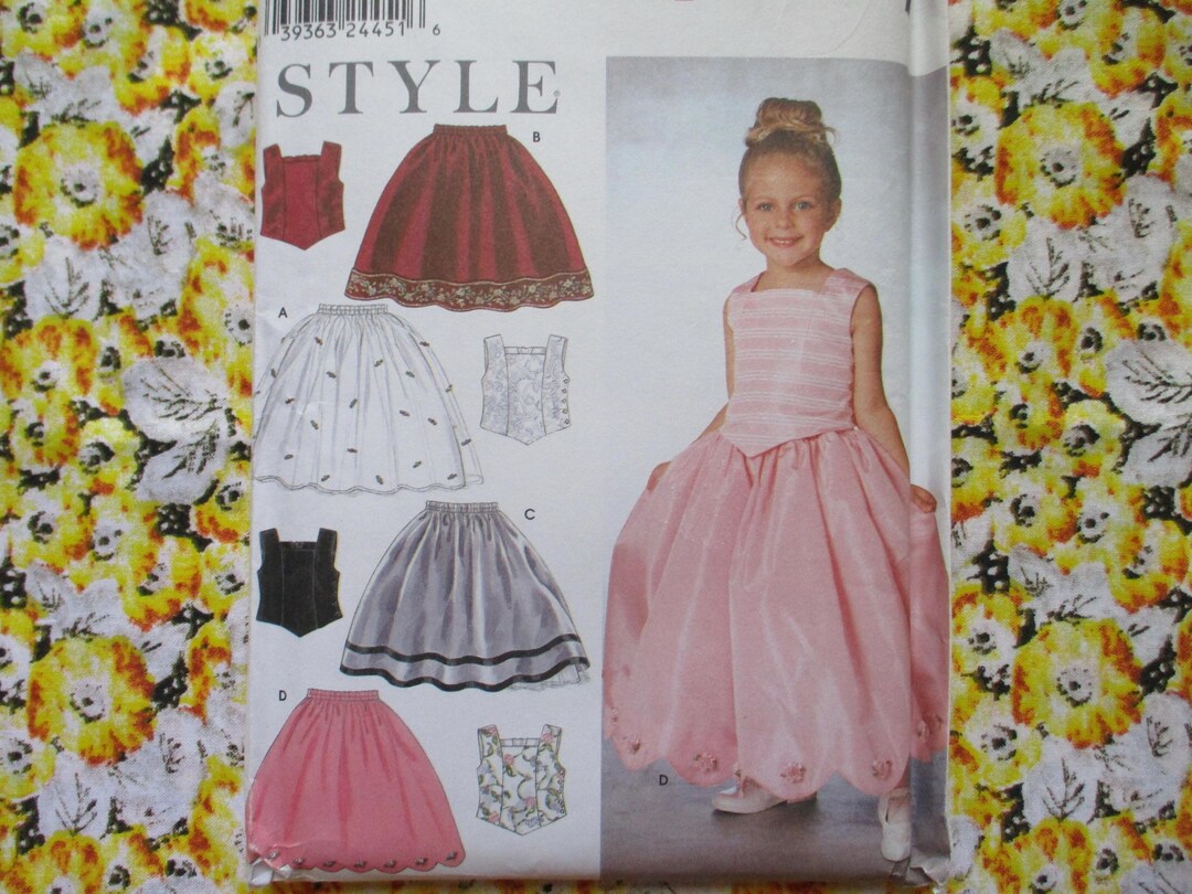 2000s Sewing Pattern Simplicity Girls' UNCUT Fancy Two Piece Dress ...