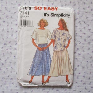 Vintage 1990s Simplicity Sewing Pattern 7141 Misses Top in Two Lengths ...