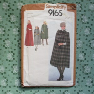Vintage 1970s Simplicity Sewing Pattern 9165 Misses Lined Cape in Three ...