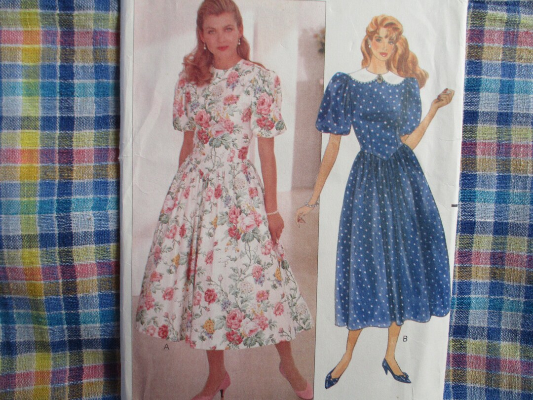 Vintage 1990s Sewing Pattern Butterick 4550 Misses Dress UNCUT Size 6-8 ...
