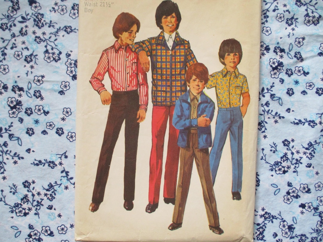 Vintage 1970s Simplicity Sewing Pattern 9595 Boys Jacket Shirt and ...