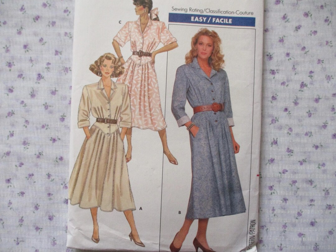 1980s Butterick Sewing Pattern 5997 Misses Dress Size 8-10-12 - Etsy