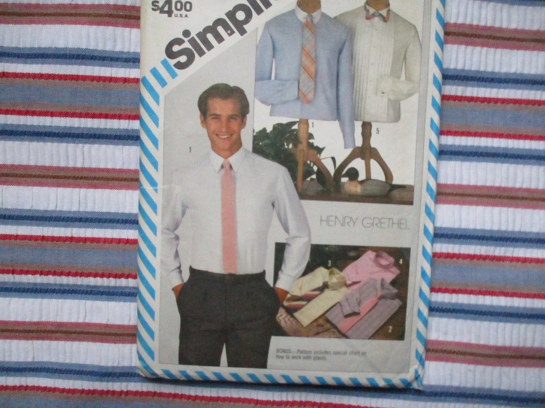 Vintage 1980s Simplicity Designer Sewing Pattern Henry Grethel Mens ...