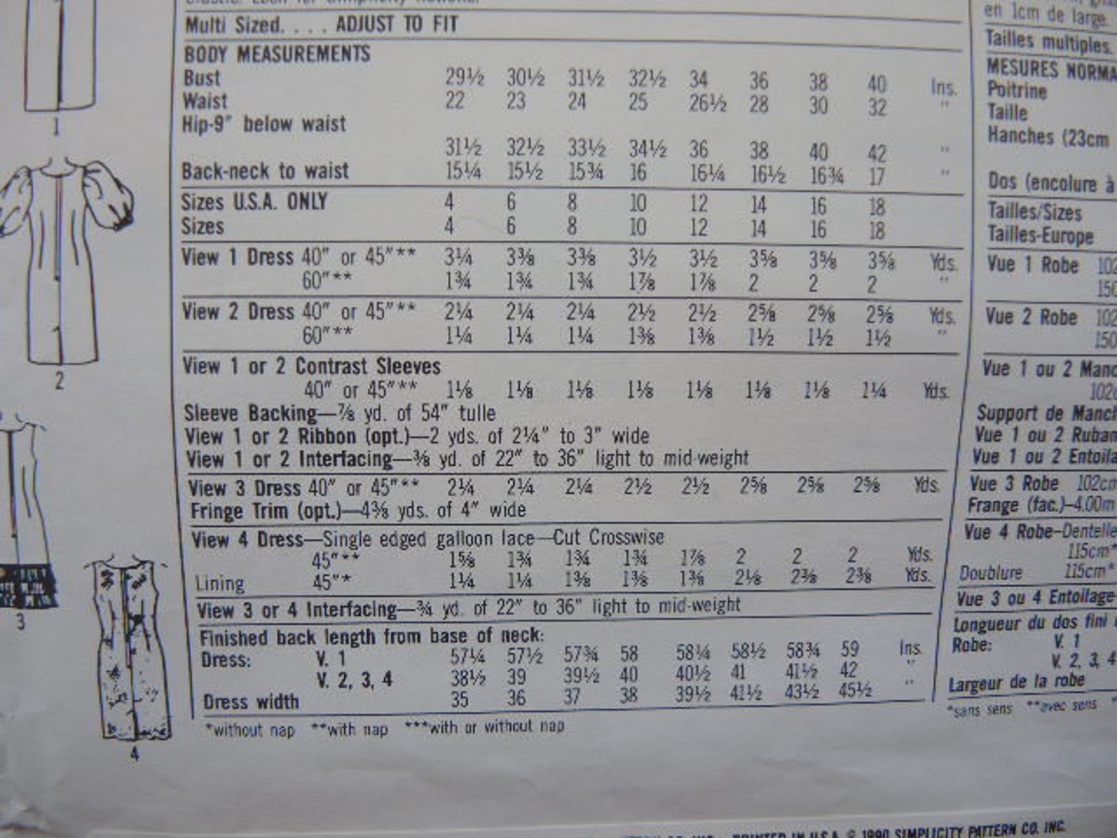 Vintage 1990s Simplicity Sewing Pattern 7001 Misses Easy to Sew Dress ...